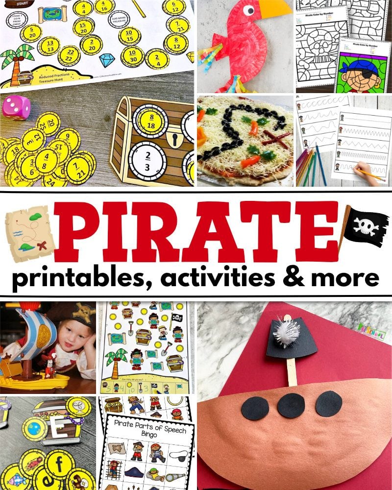 🏴‍☠️ Pirate Activities, Printables, Free Worksheets for Kids