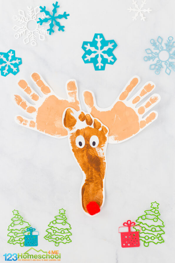 🎄 Christmas Reindeer Foot and Hand Craft for Kids