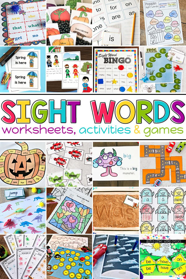 Sight Words for Kids FREE Worksheets, Activities, Games