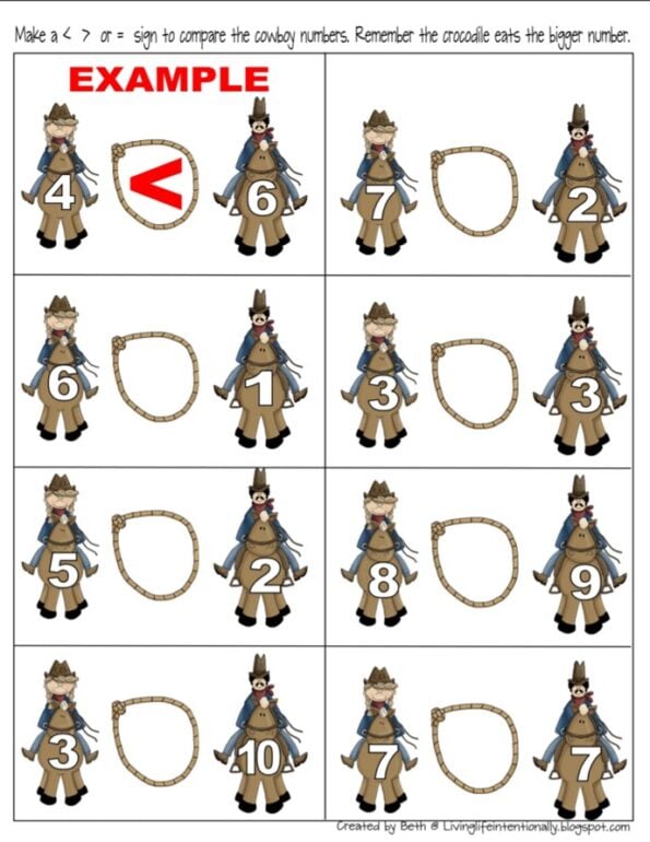 🐮 FREE PRintable Wild West Worksheets for Kids