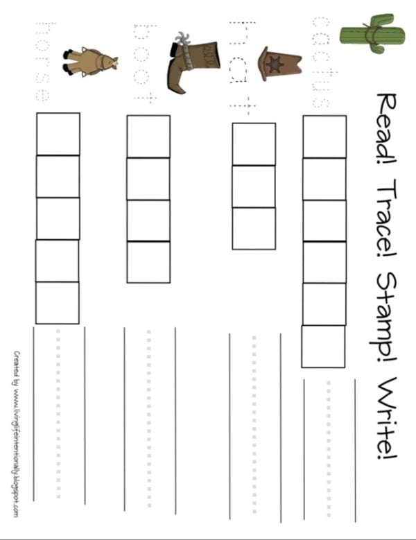 🐮 FREE PRintable Wild West Worksheets for Kids