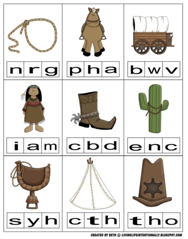 🐮 FREE PRintable Wild West Worksheets for Kids