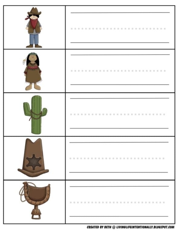 🐮 FREE PRintable Wild West Worksheets for Kids