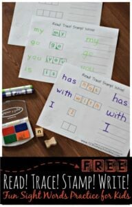 Tracing Sight Words Worksheets