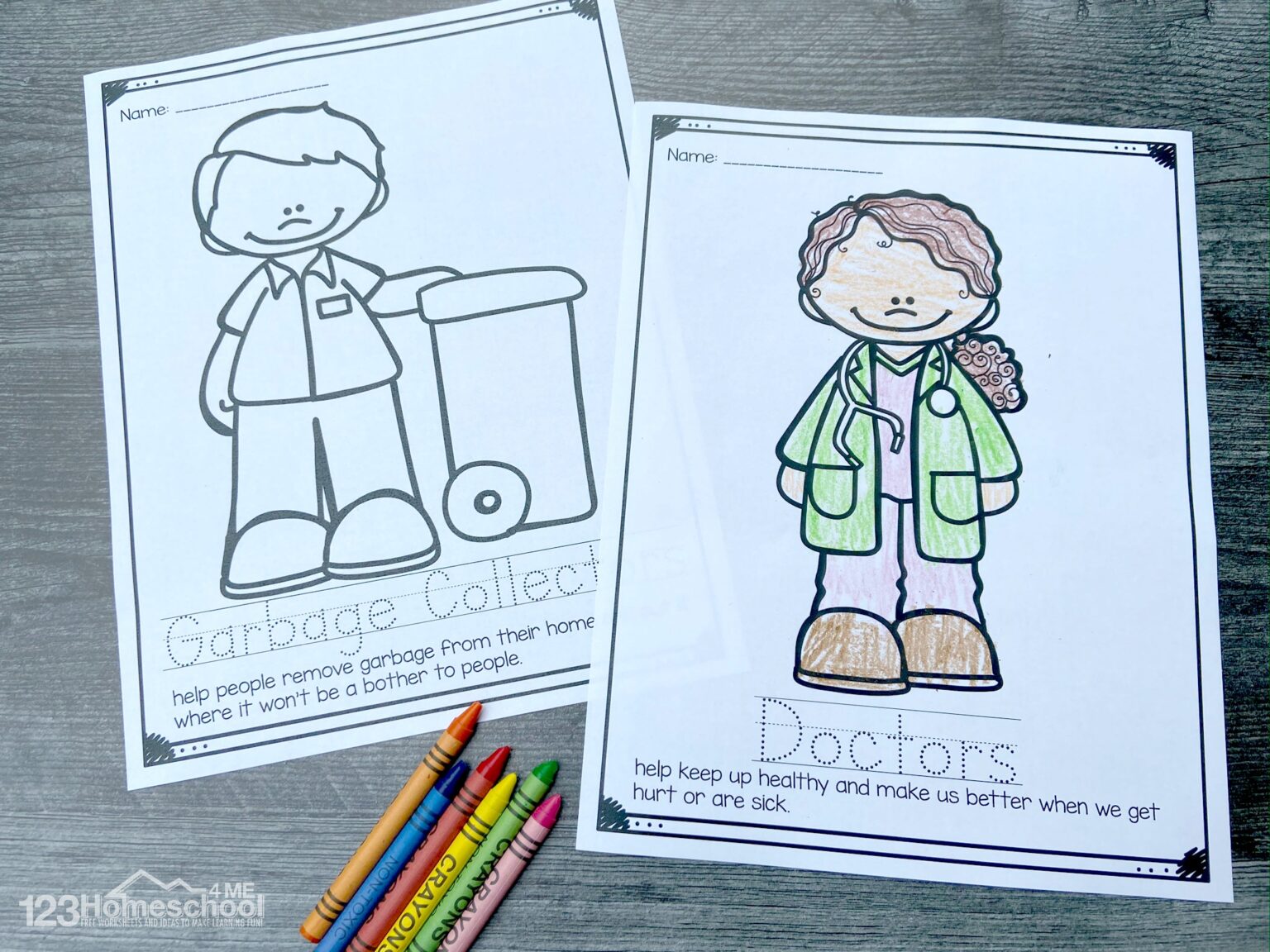 🖍 FREE Printable Community Helpers Coloring Pages 🩺🧰🔬🔨