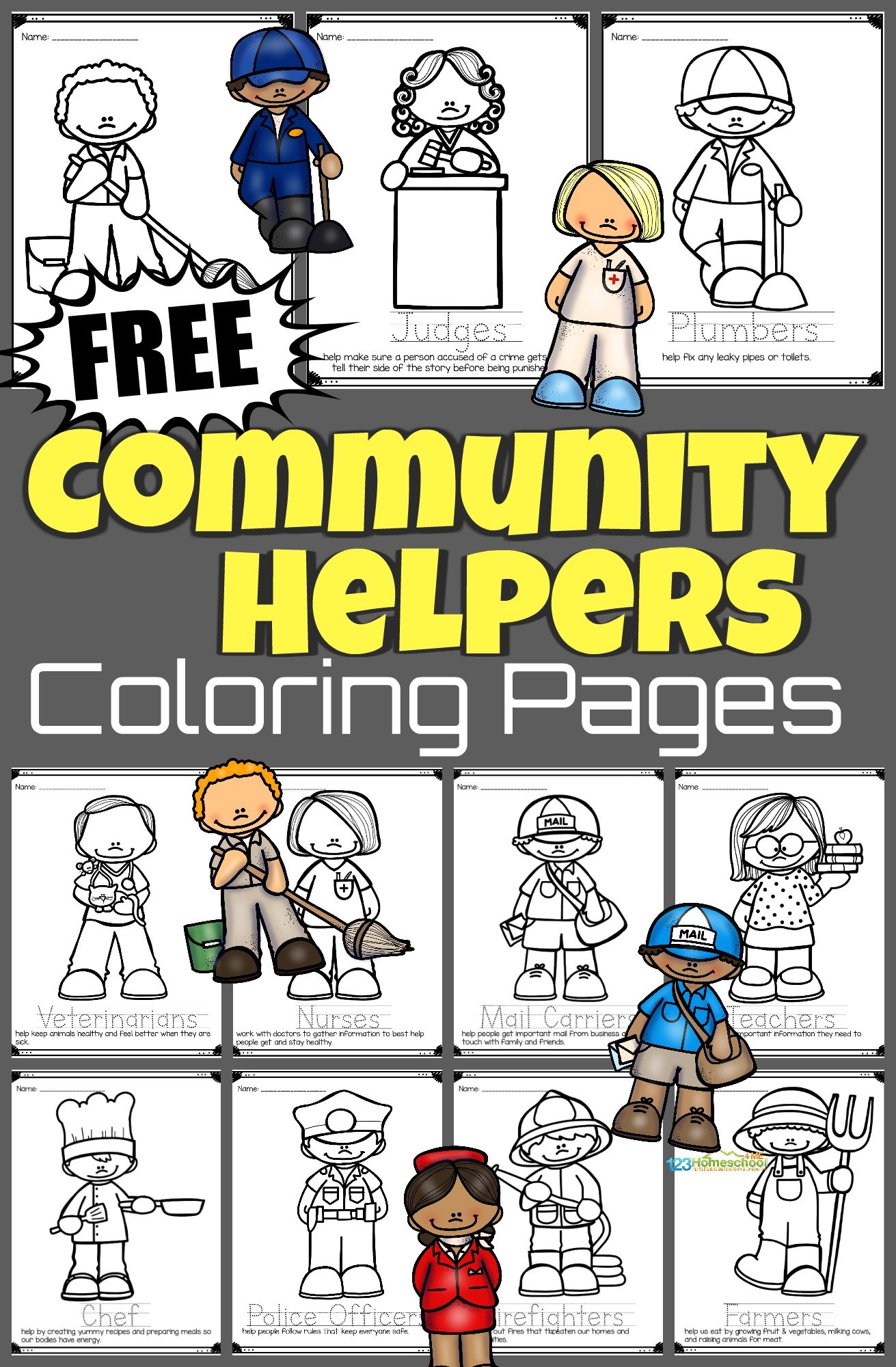 🚒 FREE Printable Firefighter Coloring Page Set