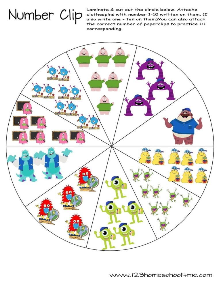 FREE Disney Monsters Inc. Printable Worksheets