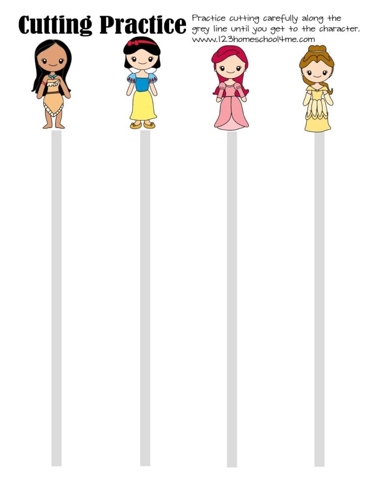 FREE Printable Princess Worksheets