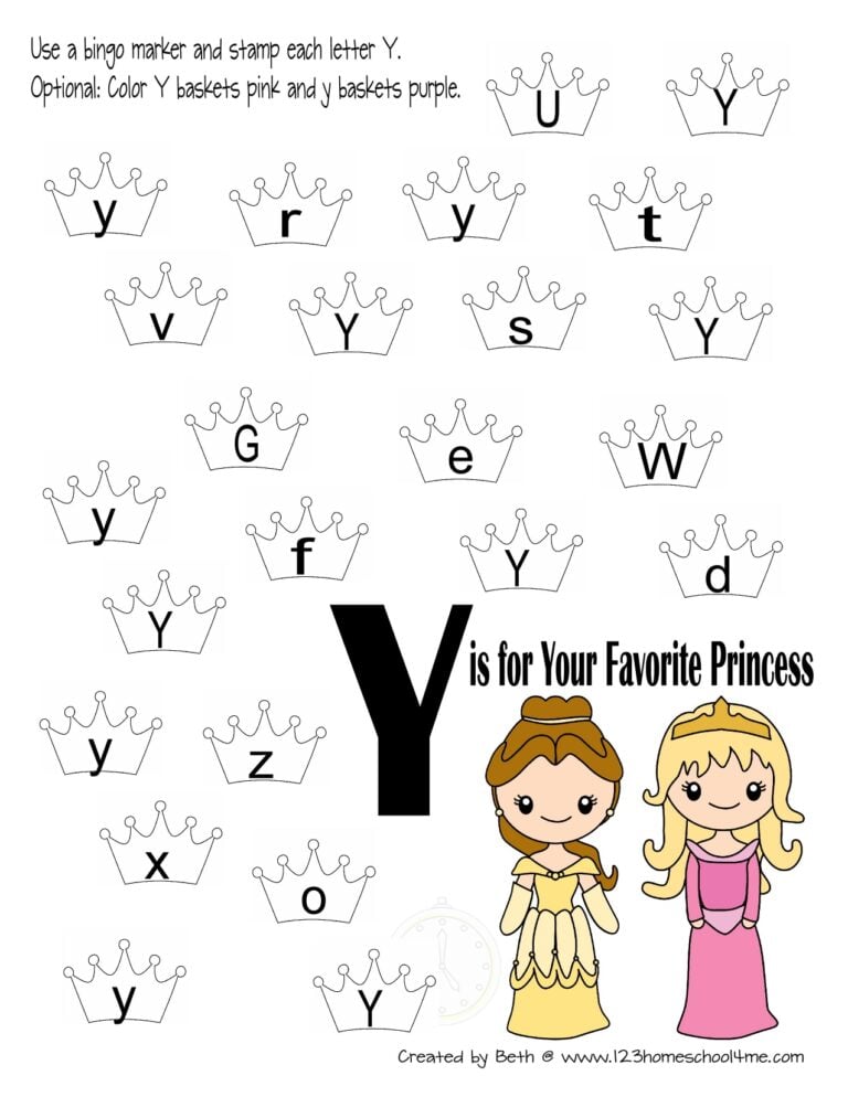 FREE Printable Princess Worksheets