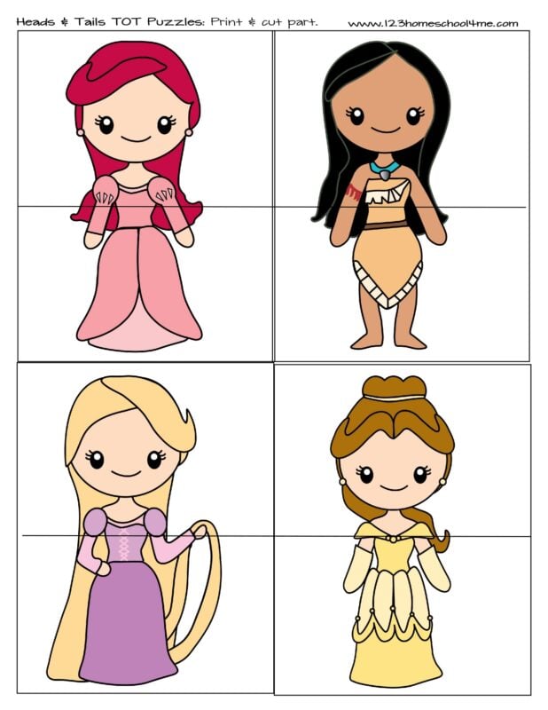 FREE Printable Princess Worksheets