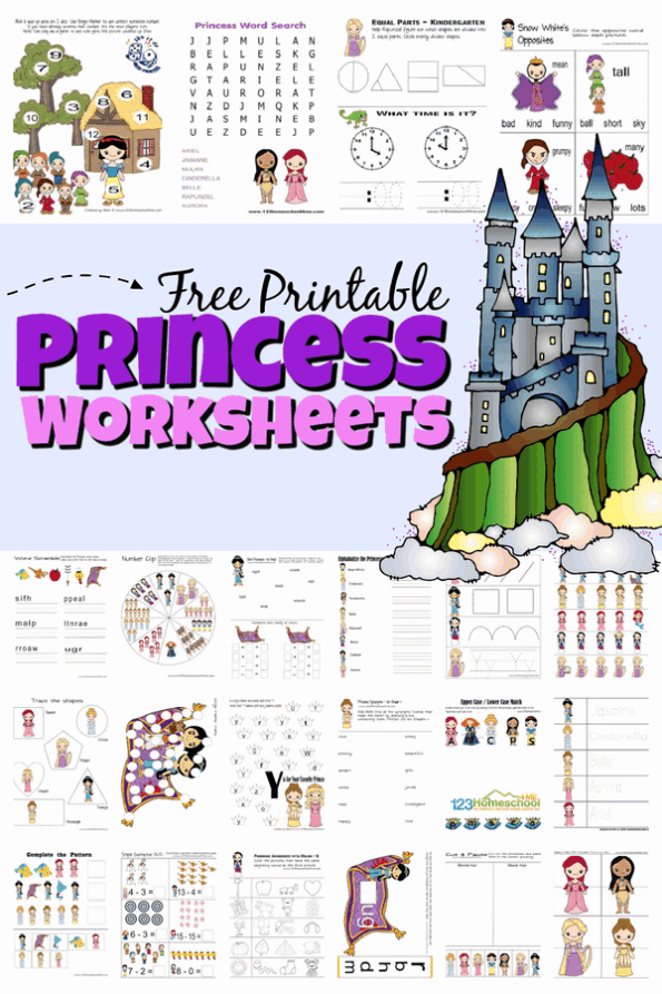 FREE Printable Princess Worksheets - 123 Homeschool 4 Me