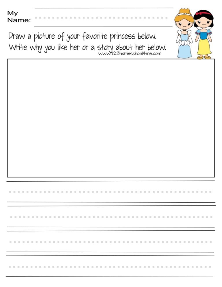 FREE Printable Princess Worksheets