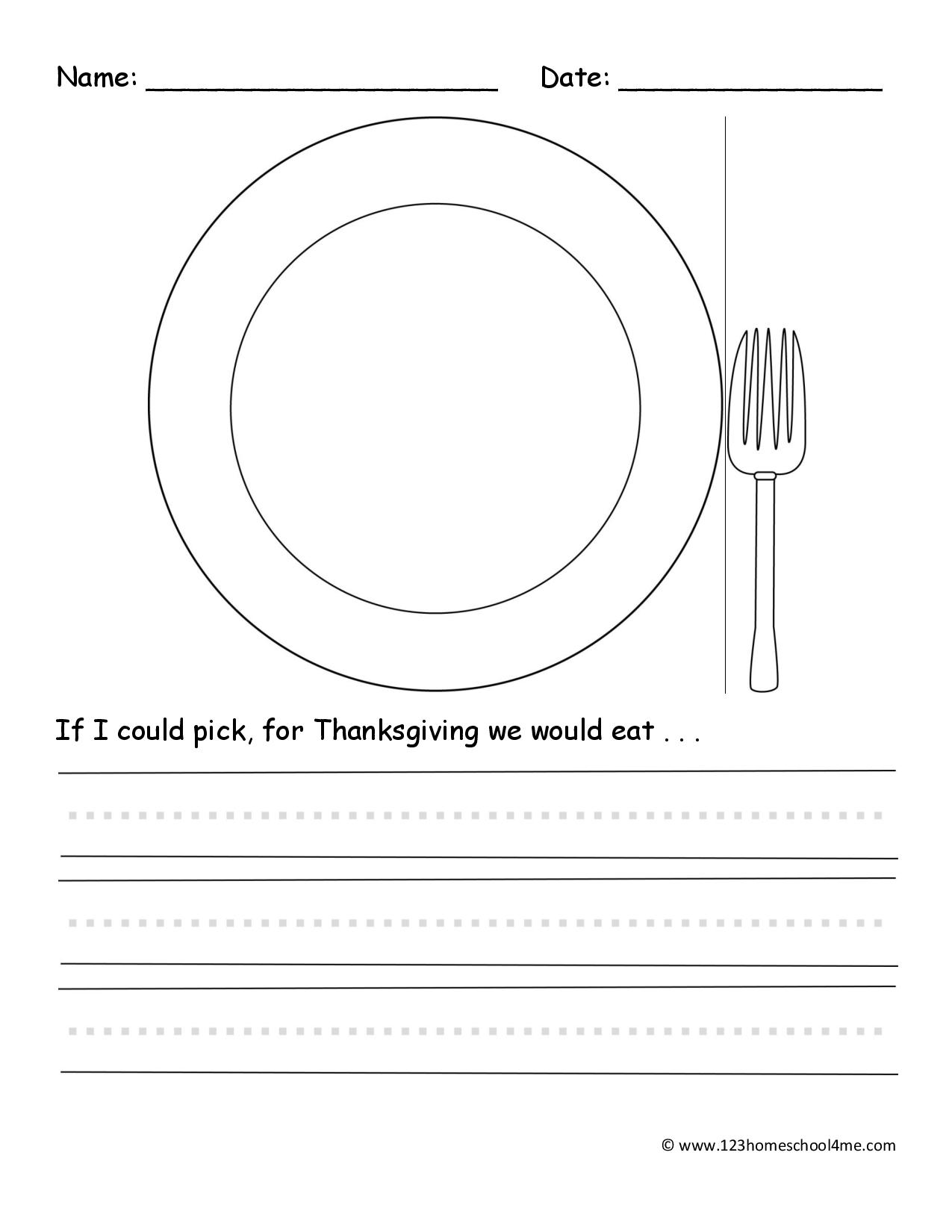 FREE Printable Thanksgiving Writing Activities