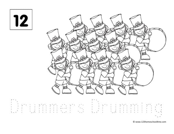 FREE 12 Days of Christmas Coloring Pages