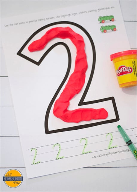 FREE Printable Preschool Tracing Numbers 1-10 Mats