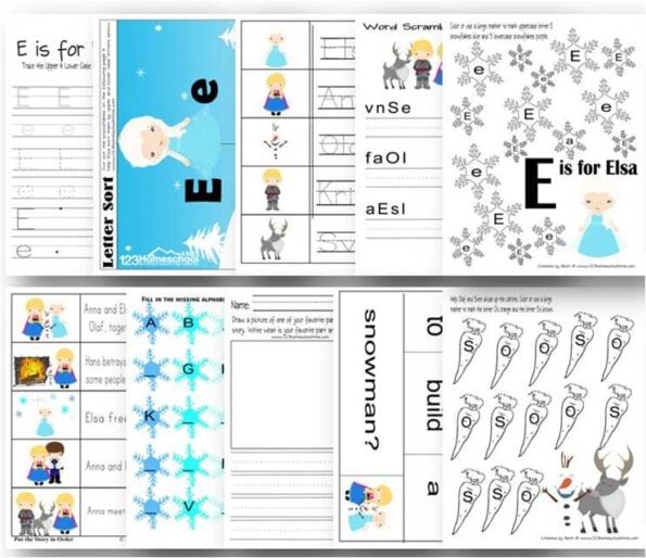 ️ FREE Frozen Worksheets for Kids