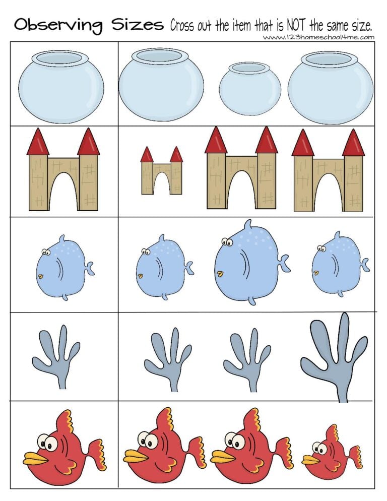 🐠 FREE Fish Preschool Worksheets