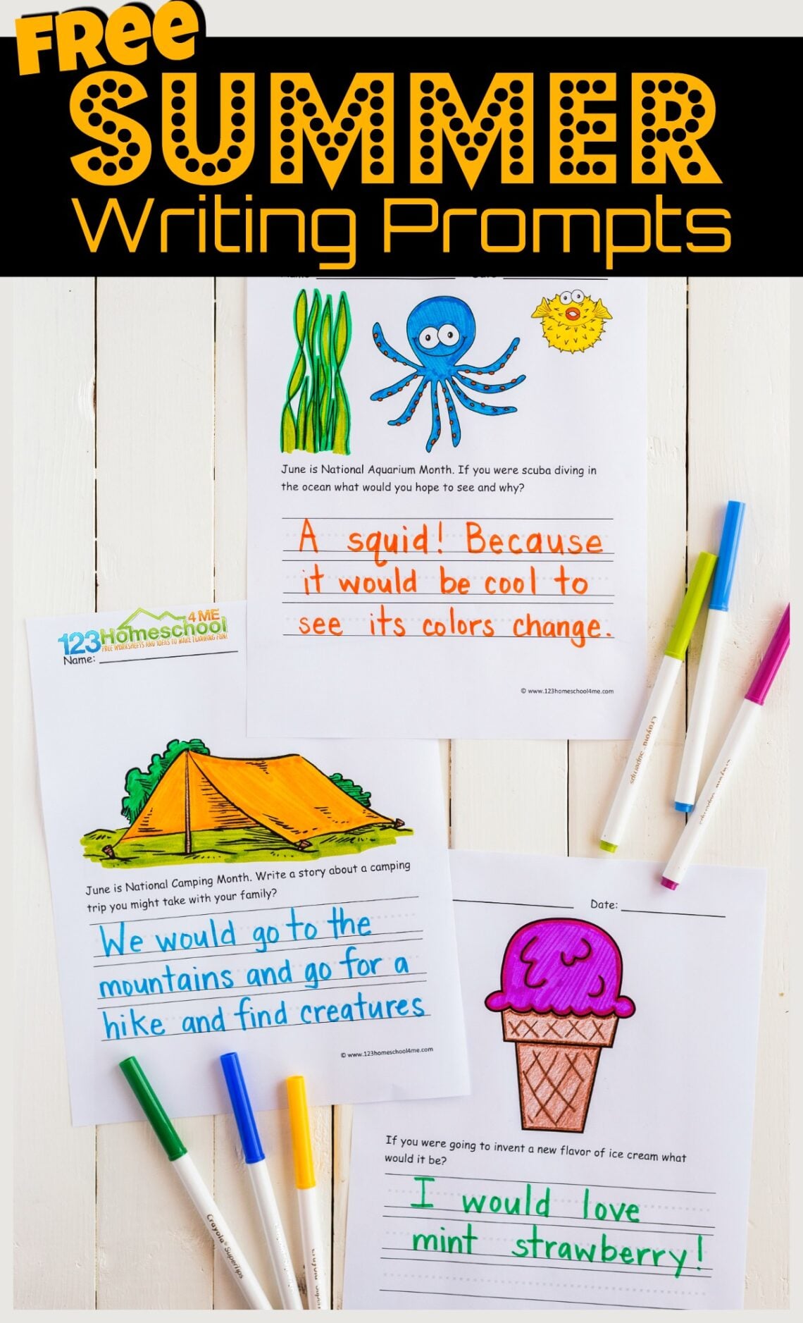FREE Summer Writing Prompts