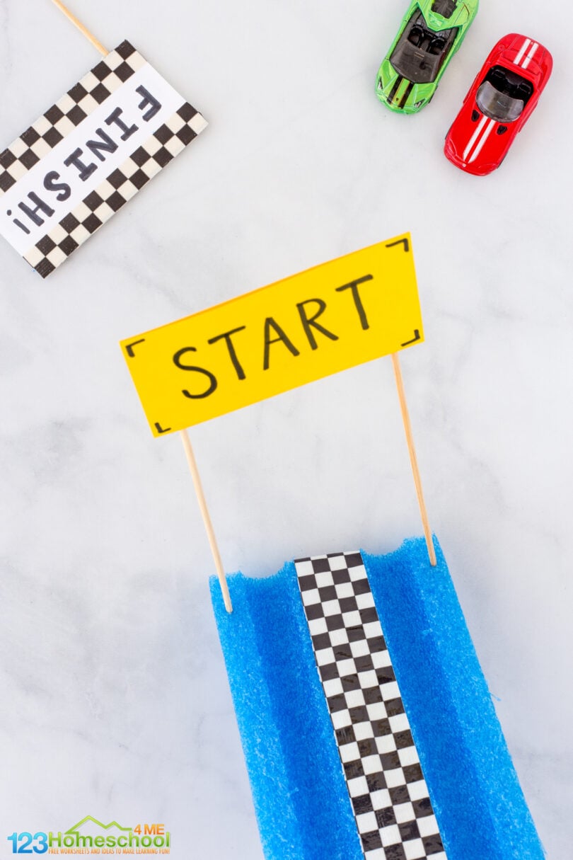 🏎️ DIY Pool Noodle Race Track Activity for Kids