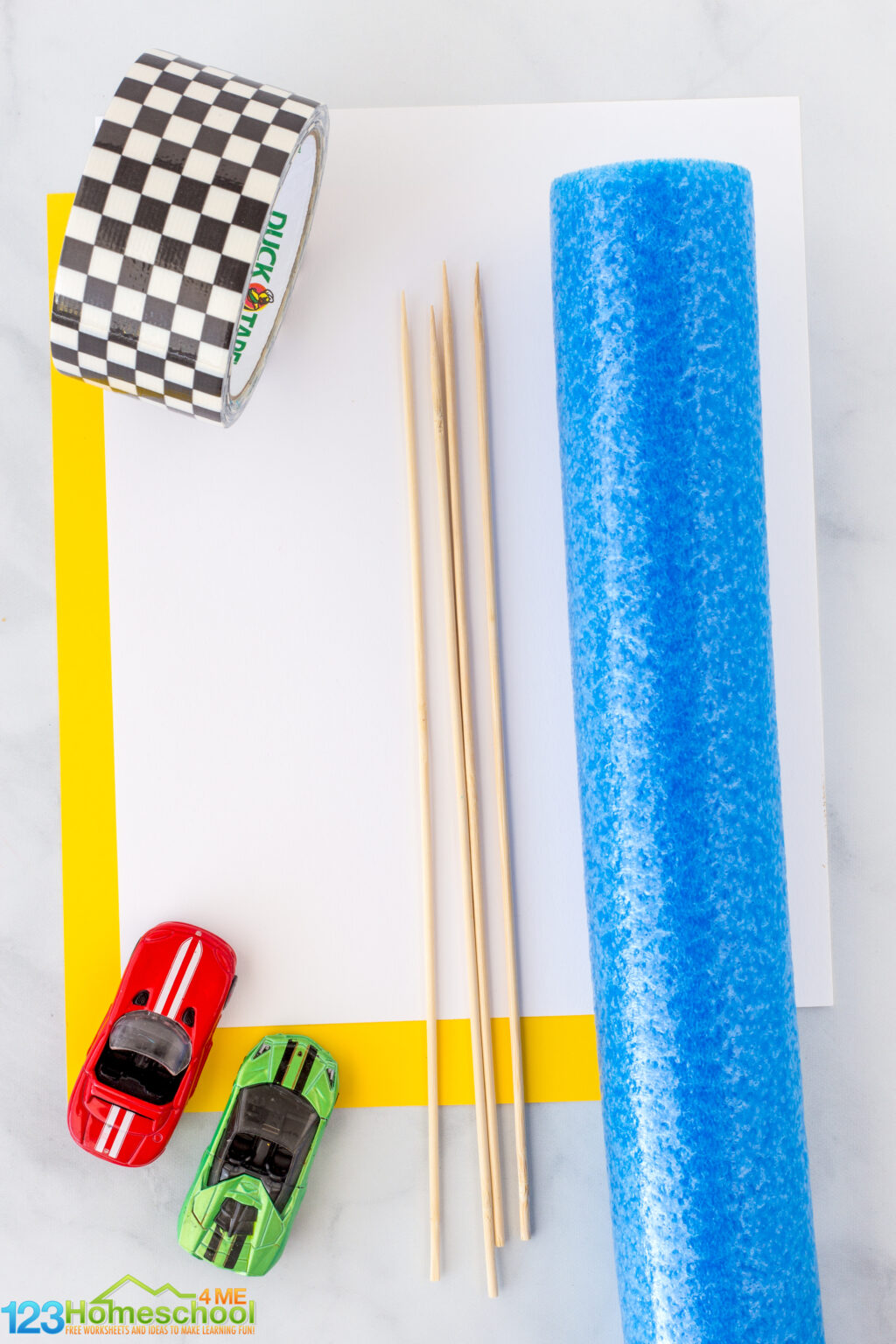 🏎️ DIY Pool Noodle Race Track Activity for Kids