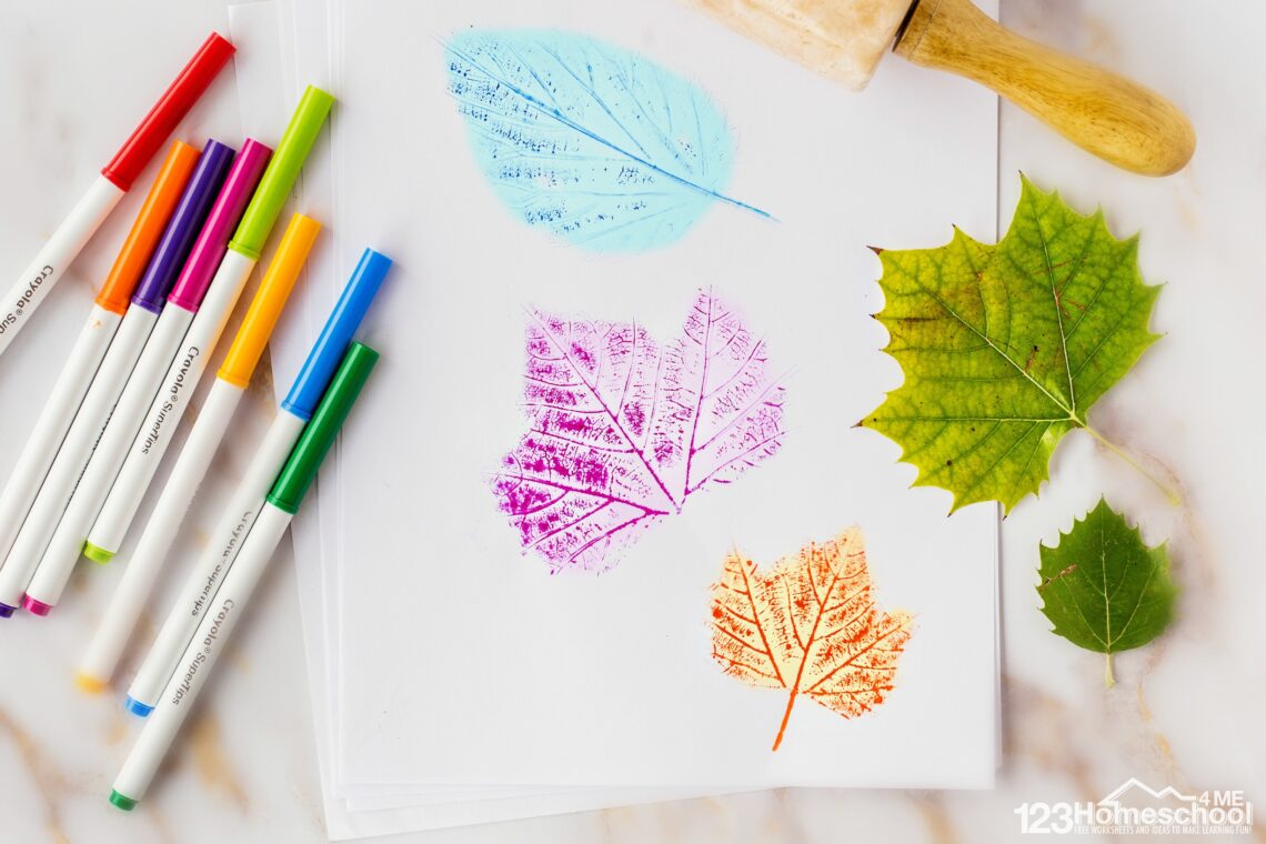 🍂 EASY Fall Leaf Printing Activity with Markers - Pretty Leaf Craft for ...