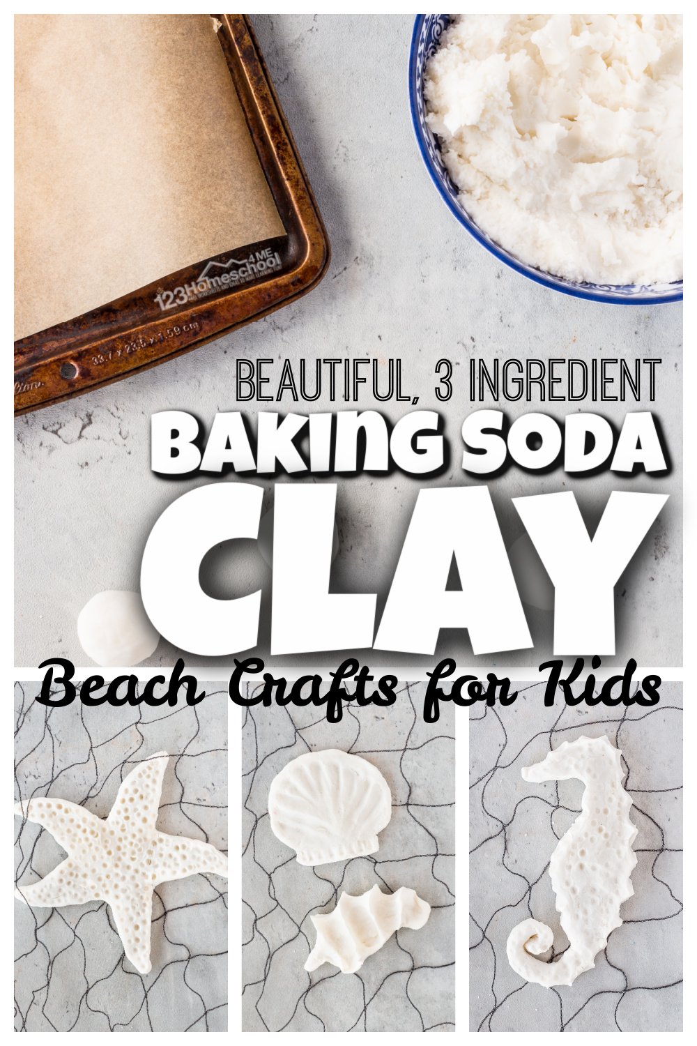 Beautiful Baking Soda Cornstarch Clay for Beach Crafts for Kids