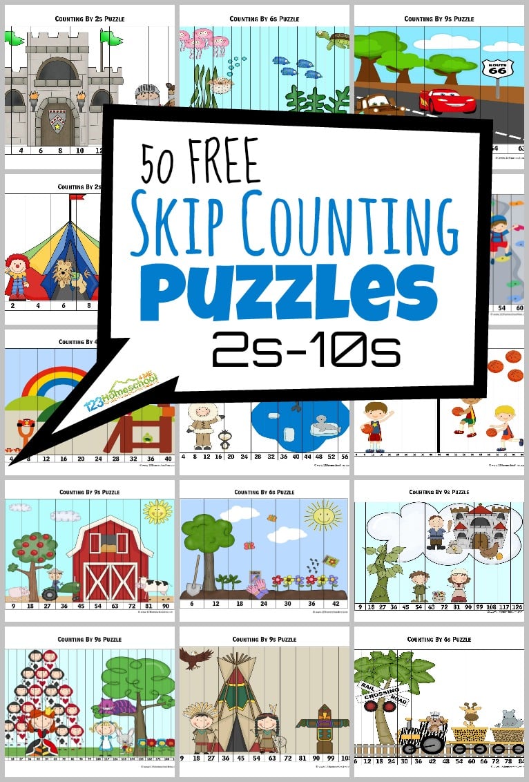 ⭐ FREE Skip Counting Puzzles