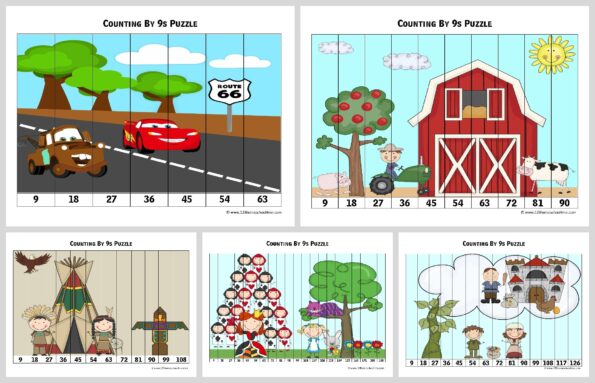 ⭐ FREE Skip Counting Puzzles