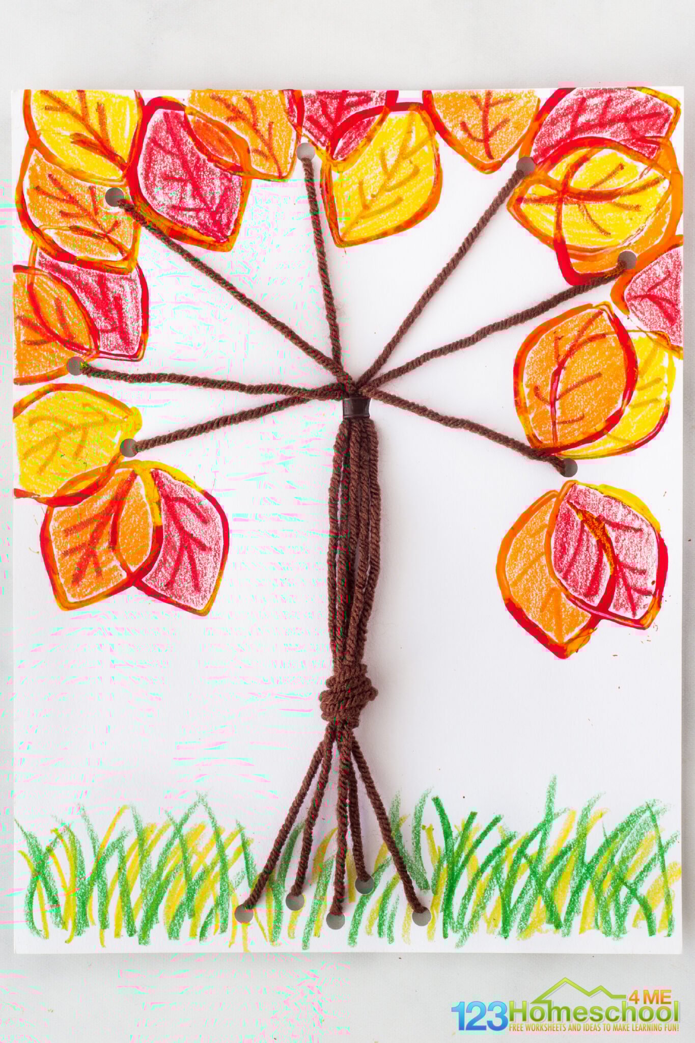 🍂 Beautiful Cardboard Tube Stamped Fall Tree Craft
