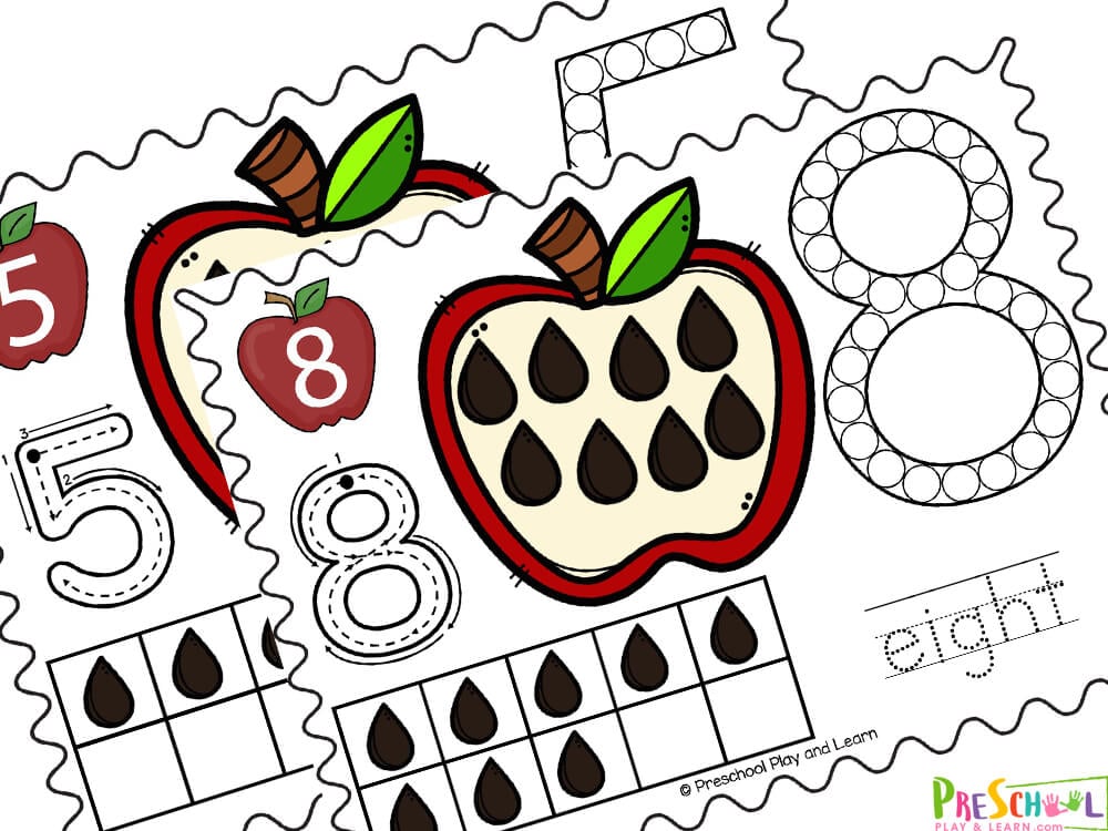 🍎 Free Apple Playdough Mats - Counting Activities for Preschoolers