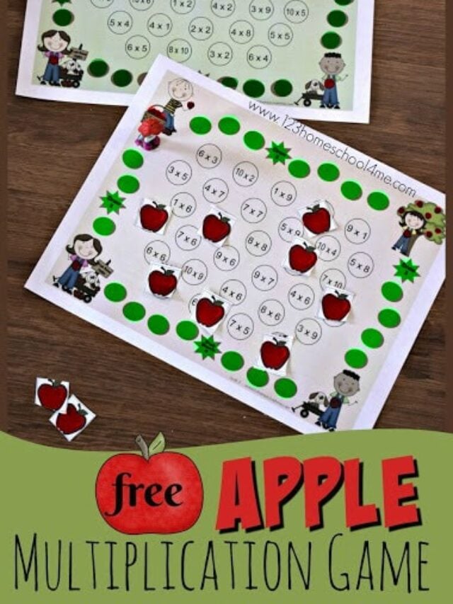 Apple Multiplication games printable - 123 Homeschool 4 Me