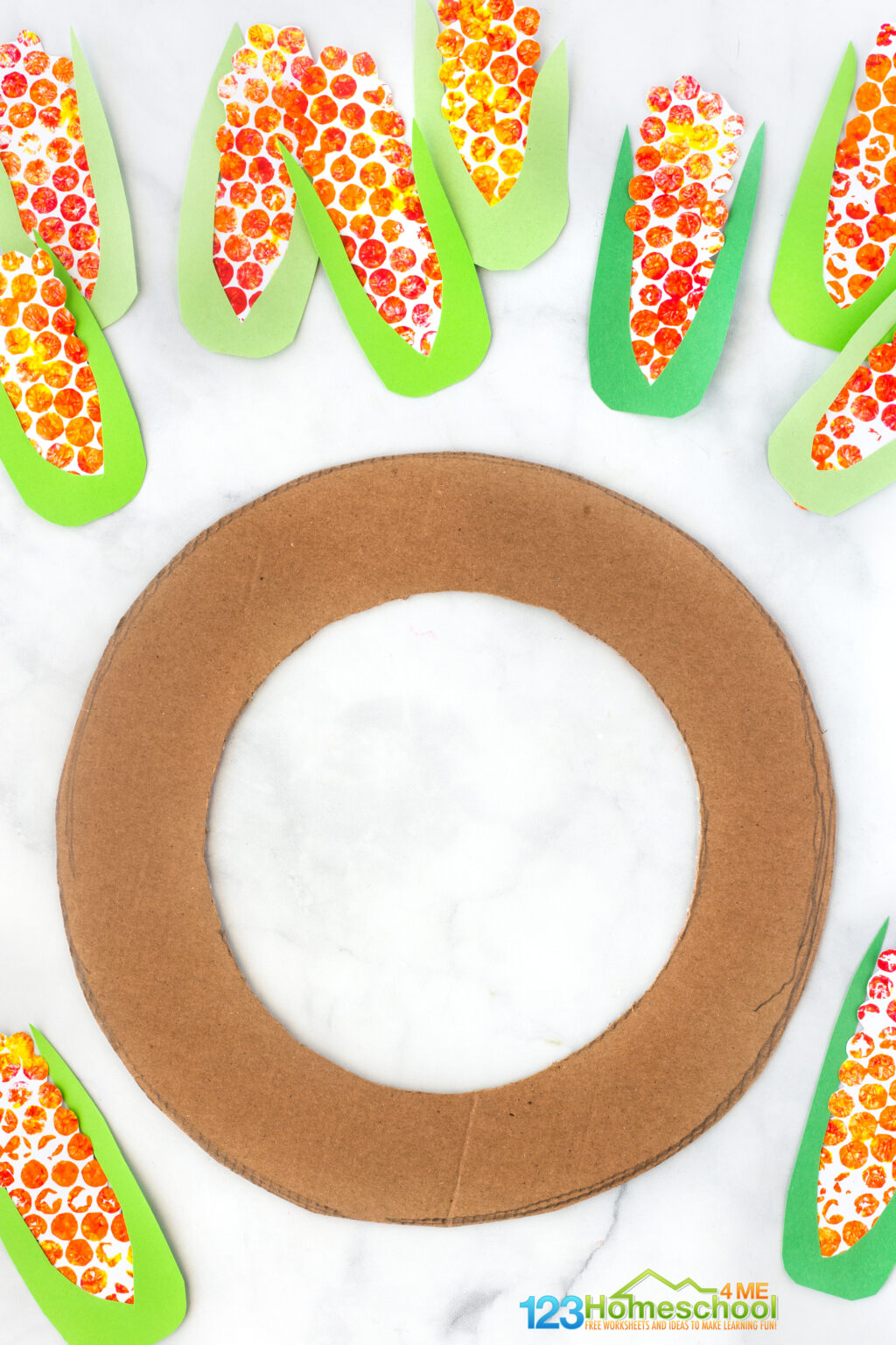 🌽🍂Corn Wreath Craft for Kids