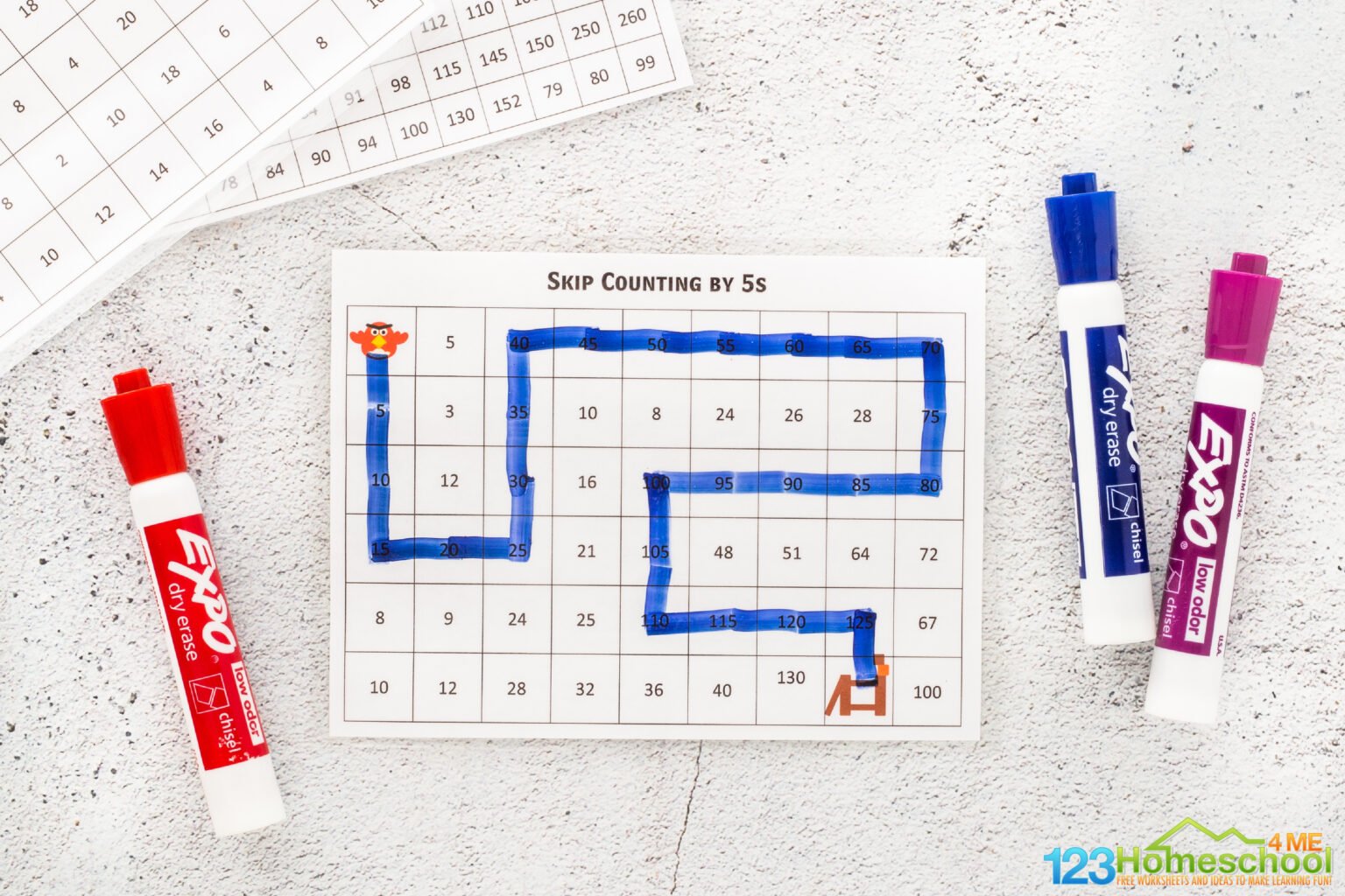 FREE Skip Counting Mazes Worksheets 2s-10s