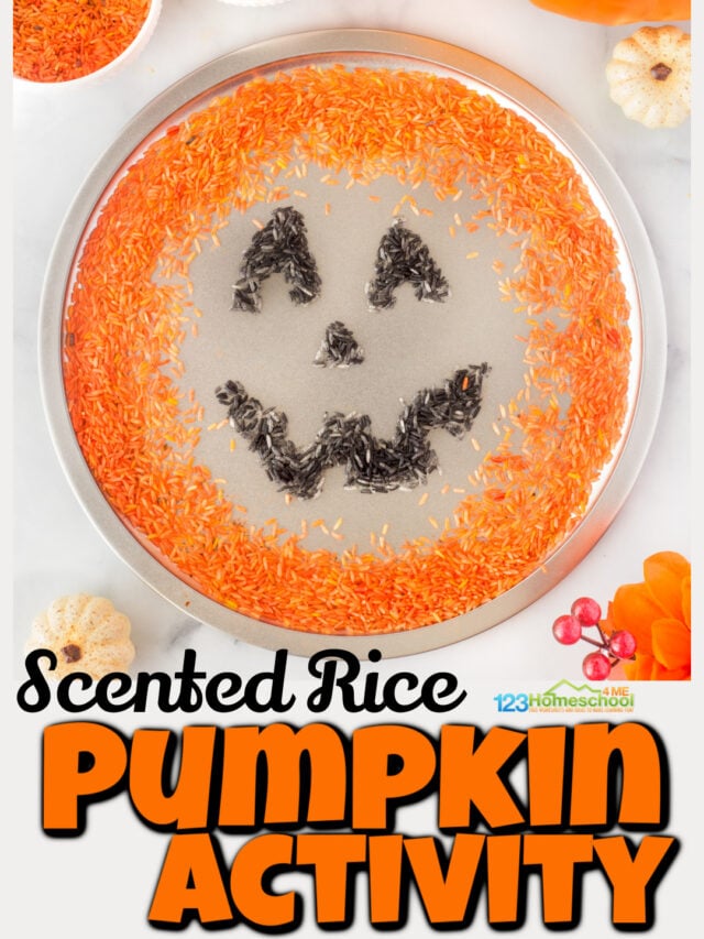 Scented Pumpkin Rice Halloween Activity - 123 Homeschool 4 Me