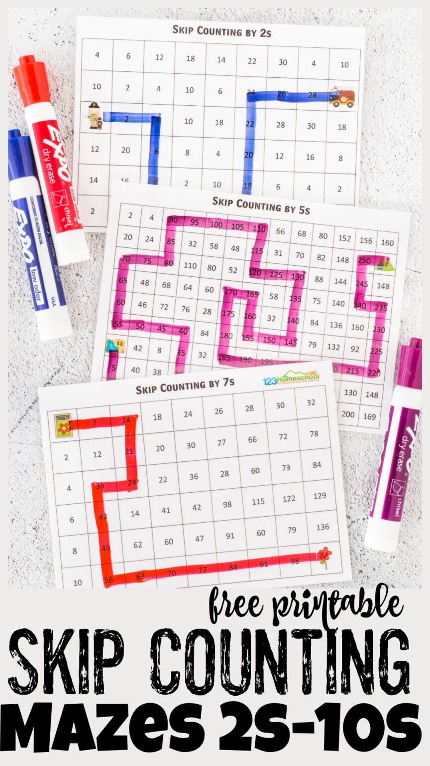 FREE Robot Skip Counting Worksheets - Count by 2s, 5s, 10s Printable ...