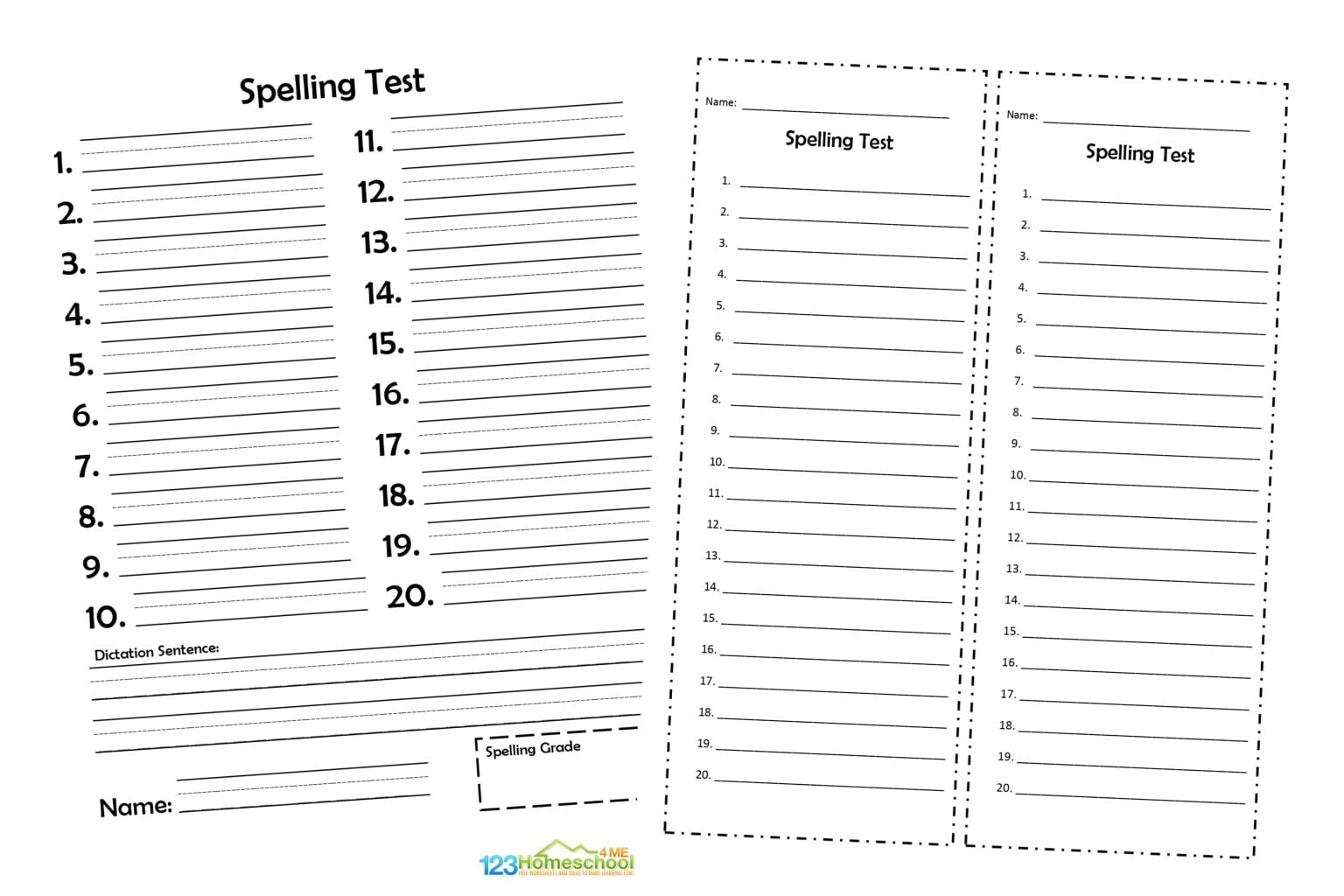 Free Printable Spelling Test Template