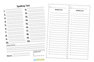 Free Printable Spelling Test Template