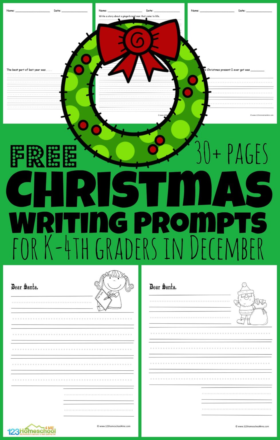 🎄 FREE Christmas Writing Prompts for Kids
