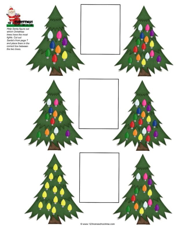 🎄 FREE Christmas Greater Than Less Than Worksheets