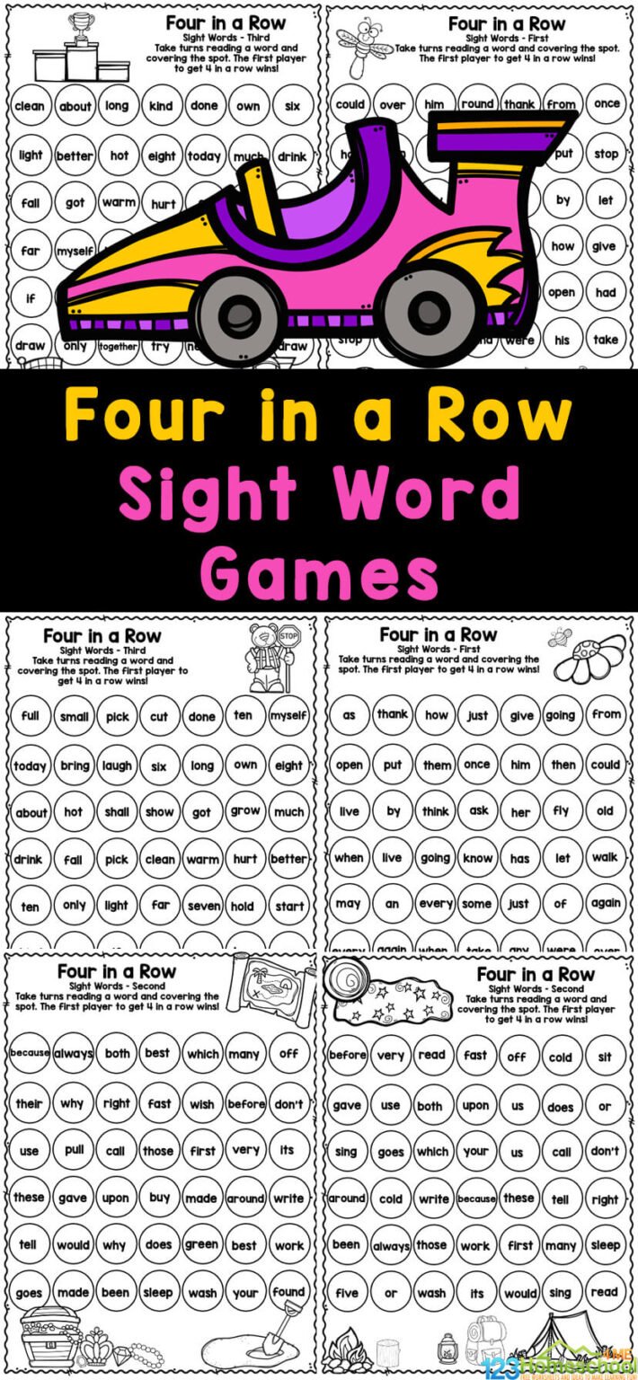 FREE Printable Valentines Day Sight Word Bump Game