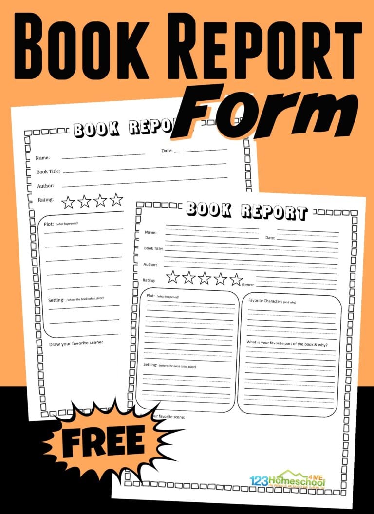 ️ FREE Printable 3rd Grade Book Report Template for Report