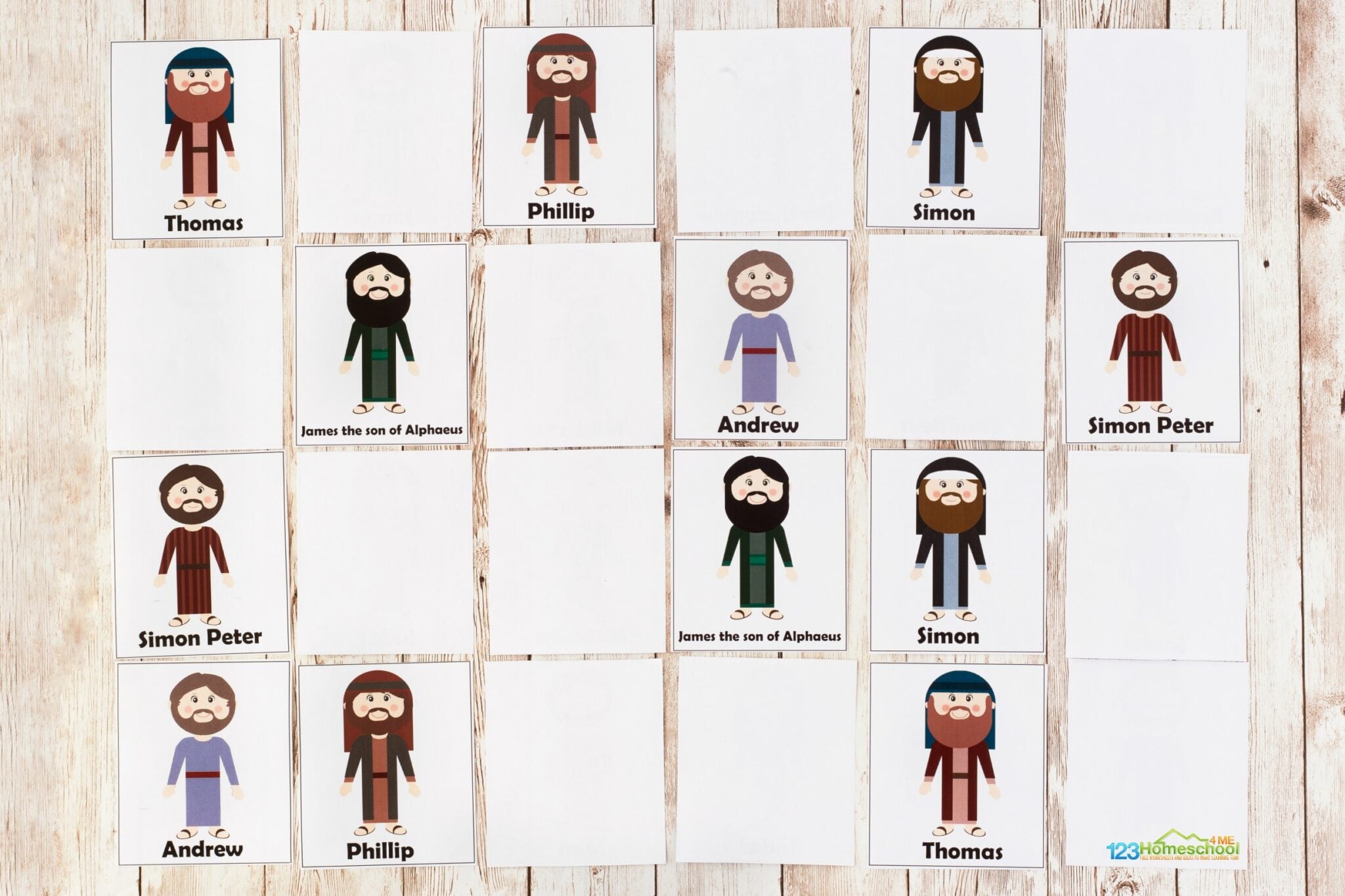 FREE 12 Disciples Memory Game Printables