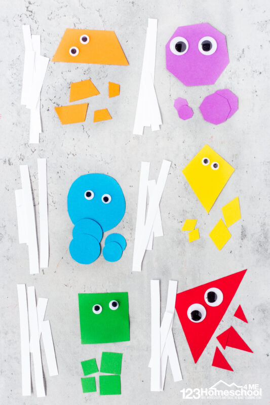 Shape Buddies Craft For Preschoolers Shape Buddies Craft For Preschoolers