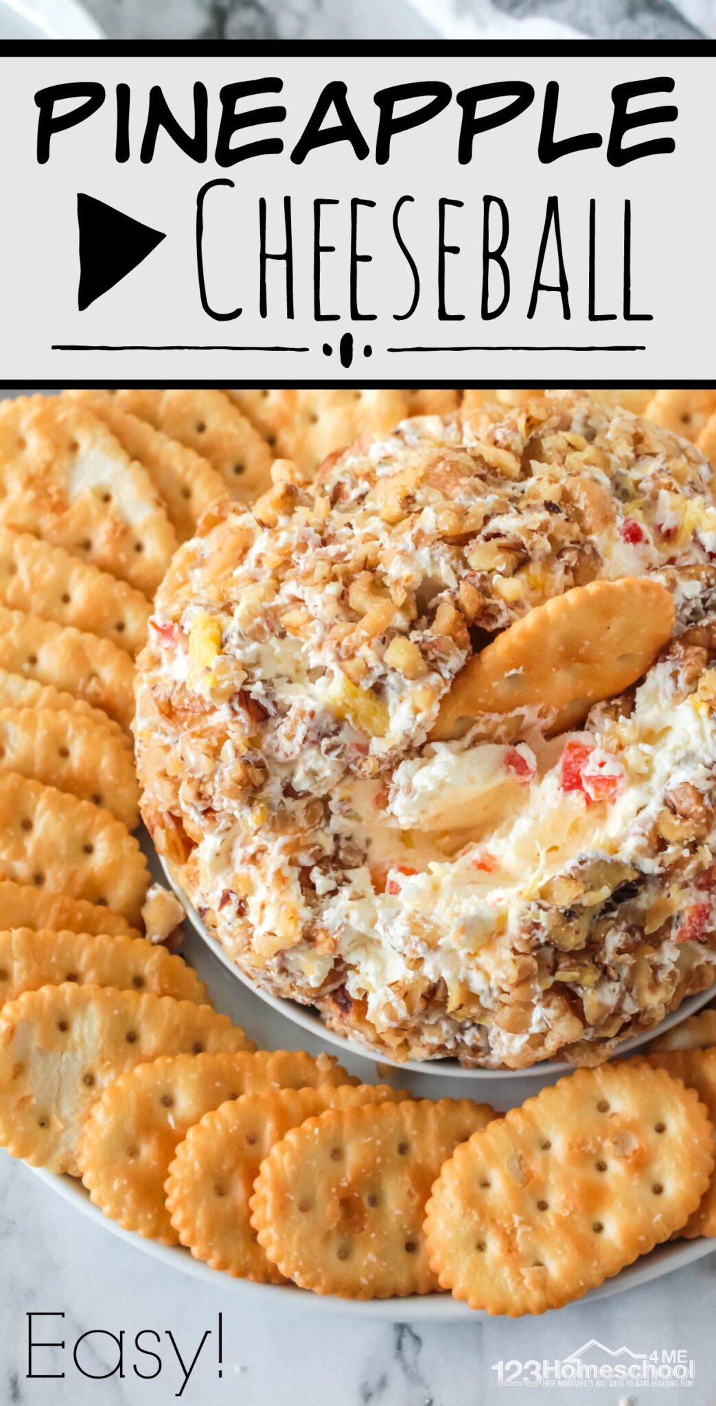 🍍 BEST Sweet Pineapple Cheese Ball - Easy Cream Cheese Dip