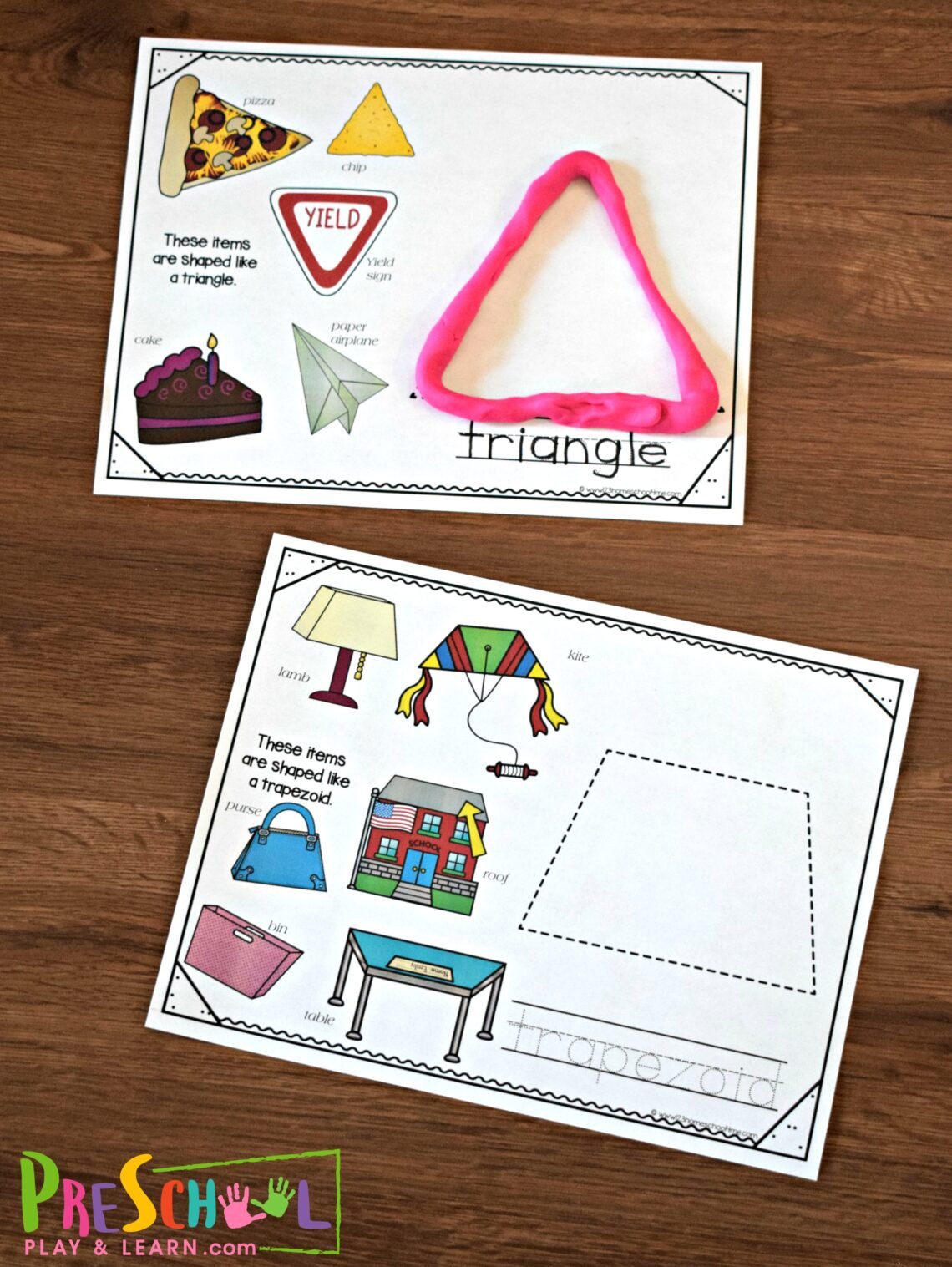 FREE Shape Playdough Mats