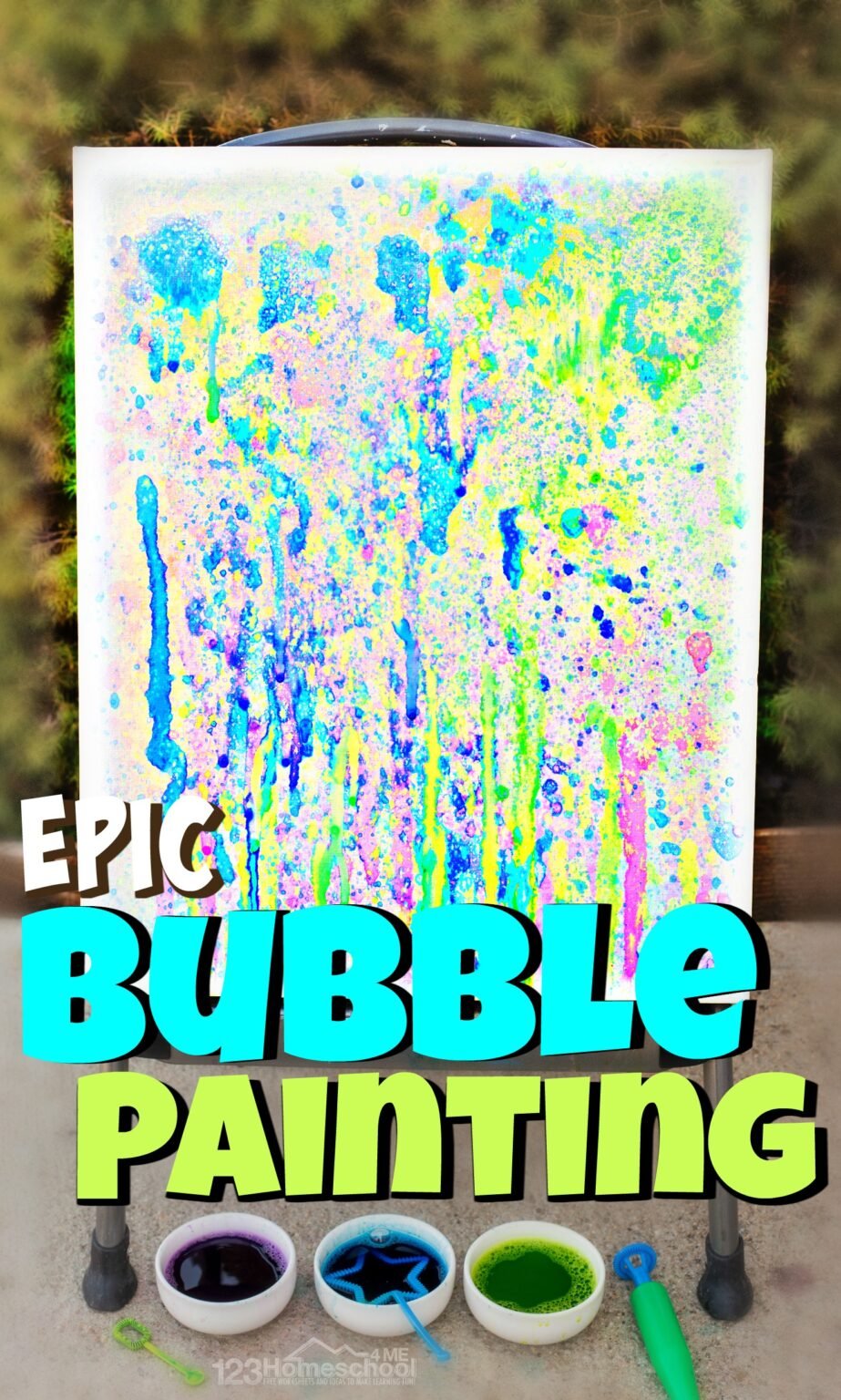 Foam Bubble Painting Art for Kids with Straws