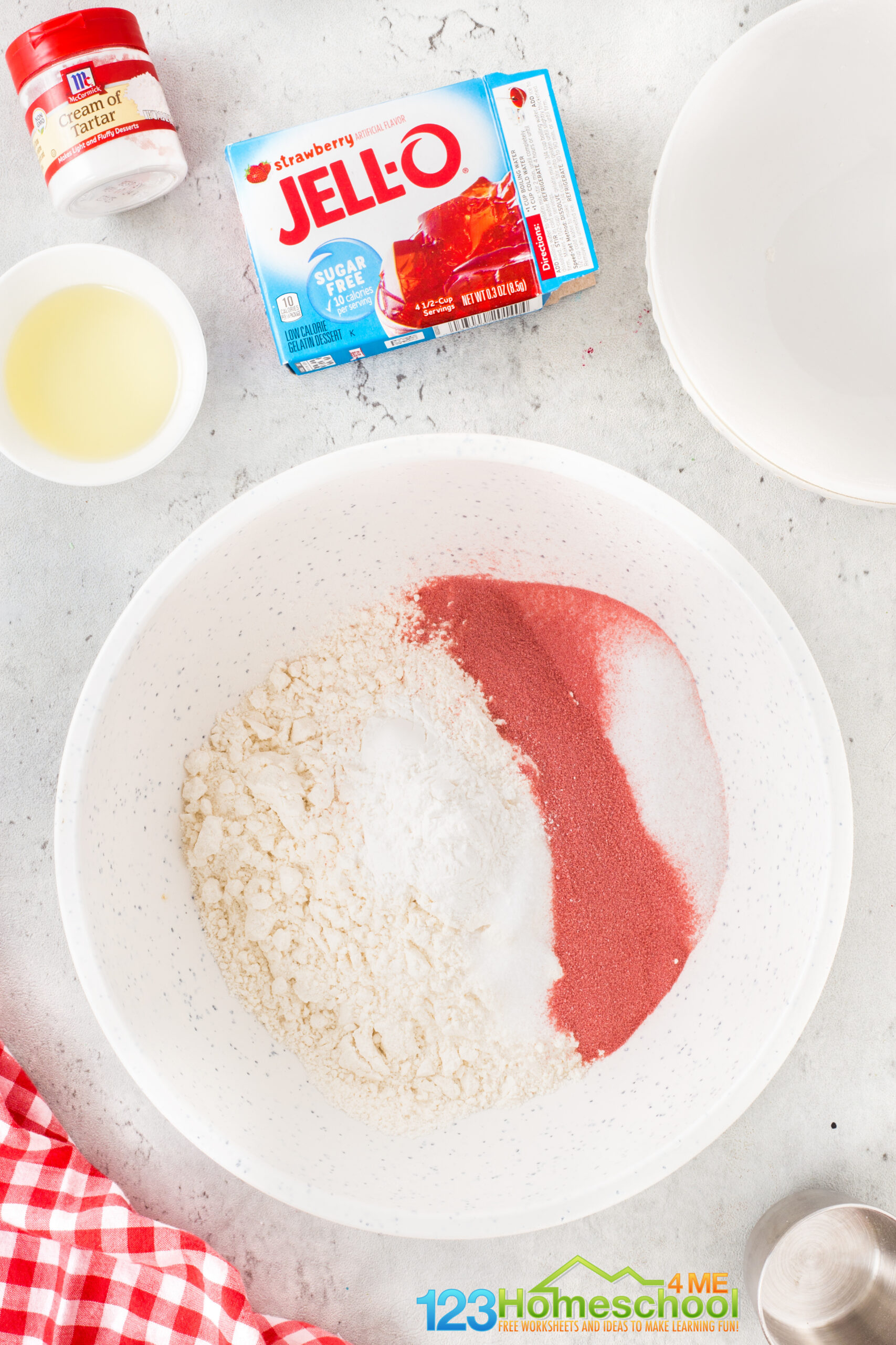 🍓 No Cook, Scented Strawberry Jello Playdough Recipe for Summer