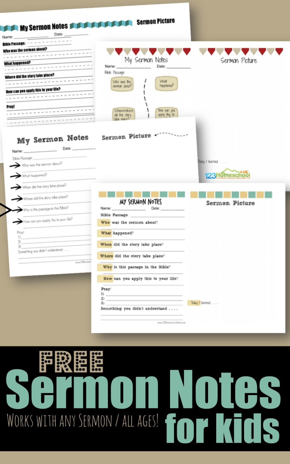 FREE Printable Sermon Notes for Kids