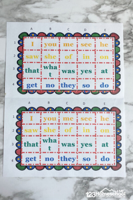 BATTLESHIP Sight Word Game