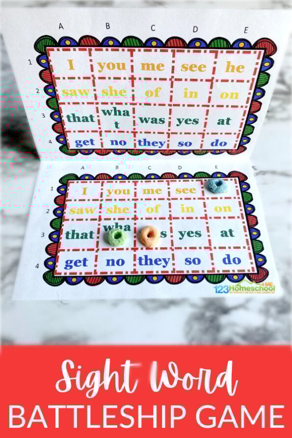BATTLESHIP Sight Word Game